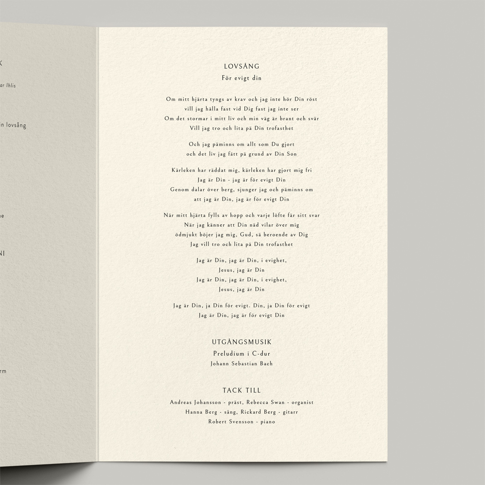 Vigselhäfte bröllop – romantiskt vigselprogram med olivkvistar